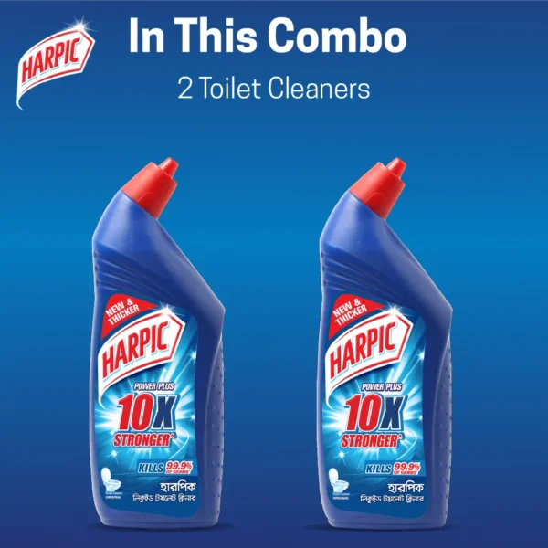 Harpic Toilet Cleaner 2L (1L X 2), Double Pack Original Power Plus 10x ...